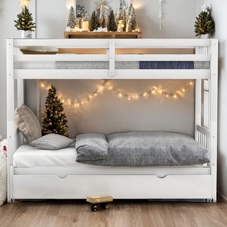 Modern Twin Over Modern Pull-out Bunk Bed With Trundle With Wheels,4 ...