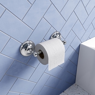 Croydex Grosvenor Flexi-Fix Screw or Glue Chrome Spindle Toilet Paper ...