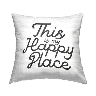 Stupell Happy Place Cursive Script Typography Phrase Printed Outdoor ...