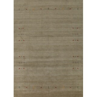 Green Gabbeh Area Rug Hand-Knotted Tribal Oriental Wool Carpet - 8'0"x ...