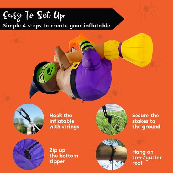 Joiedomi 4 Ft Long Multicolored Polyester Outdoor Sloth Witch Halloween ...