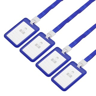 ID Badge Holders, 4.3x2.7 Inch Vertical Name Tags ABS Slide Cover 4Pcs ...