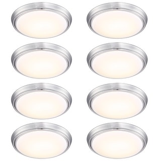8 Pack 11-Inch LED Brushed Nickel Flush Mount Ceiling Light - 11" x 11 ...