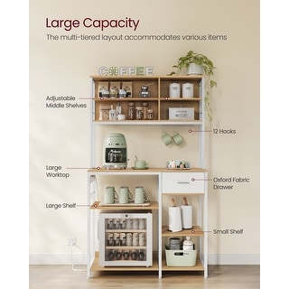 Bakers Rack with Built-in Power Strip and Shelves - Bed Bath & Beyond ...