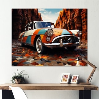 Designart "Cubist 1950S Car Vintage Evolution II" Car Vintage Wall Art ...