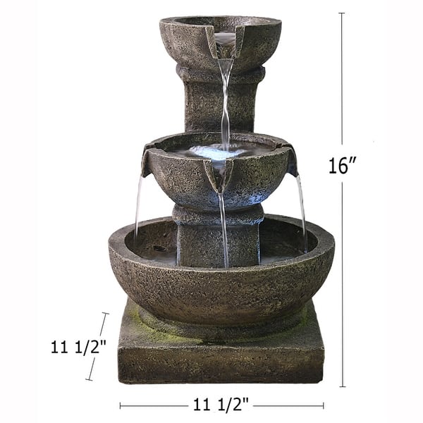 Outdoor Waterfall Fountain Soothing Water Fountains with LED Lights ...