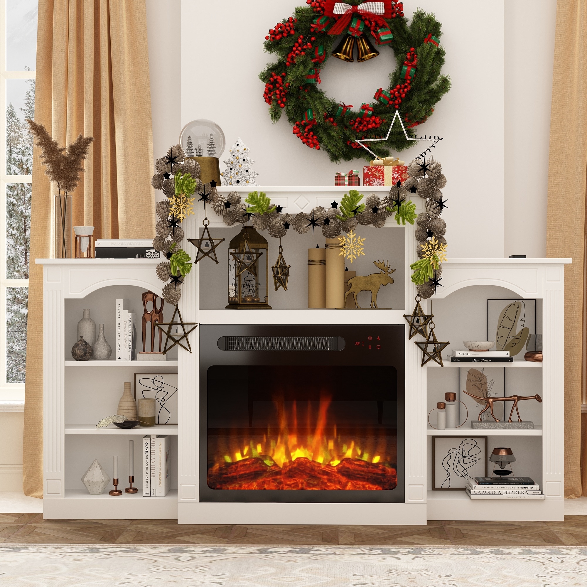 Glam Fireplace TV Stand