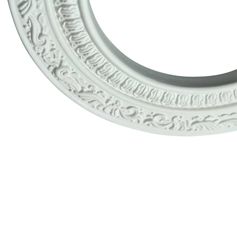 White Recessed Lighting Trim 10 in. Round Polyurethane Ornate Recessed ...
