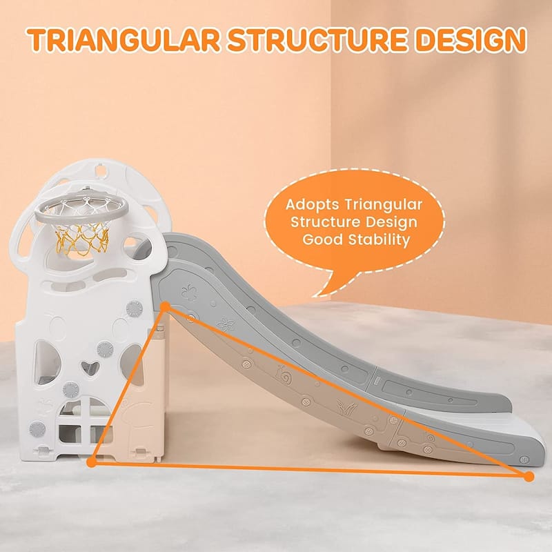 3-in-1 Slide for Kids Freestanding Game Slide with Extra Long Slipping ...