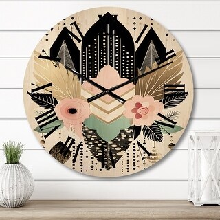 Designart "Boho Chic Floral Geometric Retro Illustration IV" Modern ...