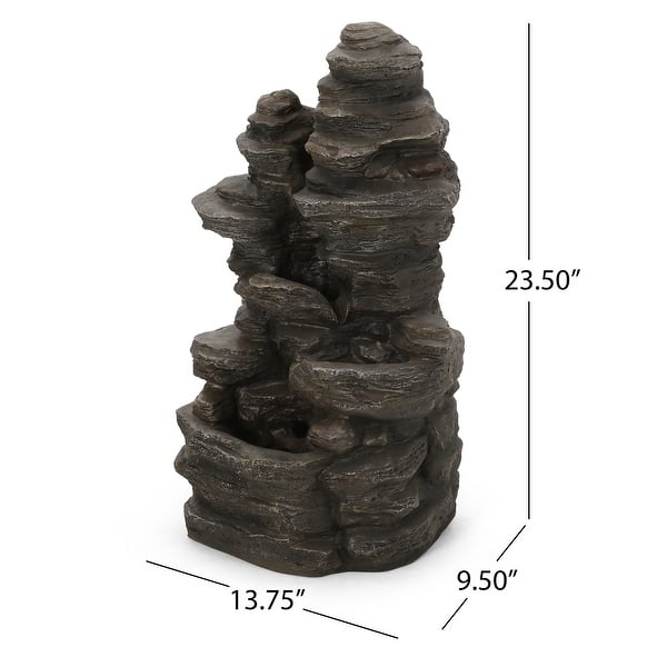 Coweta Outdoor Tier Rock Fountain Outdoor 4 by Christopher Knight Home ...
