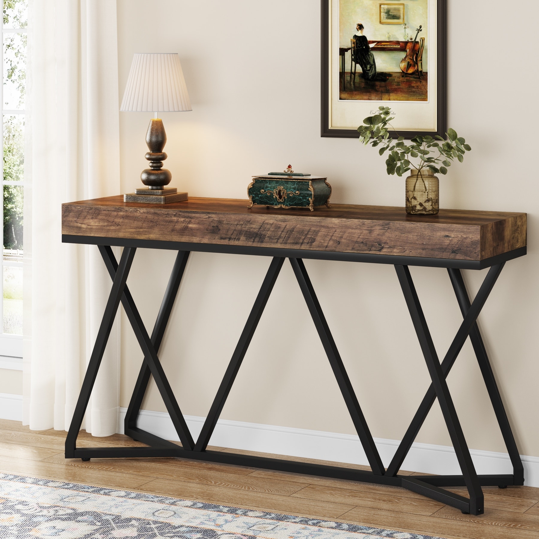 Iron wood console table store