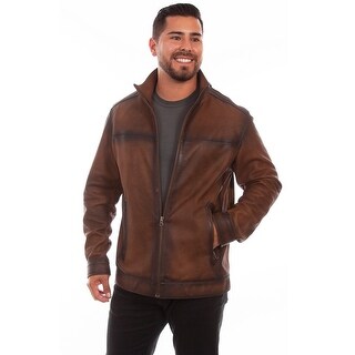 Scully Western Jacket Mens Burnished Leather Zip Front Brown F0_1076 ...