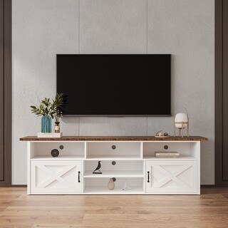 80 inch White Modern Simple TV Cabinet - Bed Bath & Beyond - 37235510