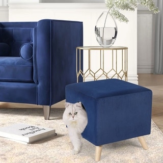 Adeco Pet Cave Bed - Cat Dog Condo House Ottoman Footstool Sleeping Bed ...