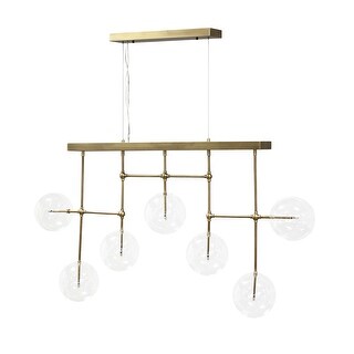 Mercana Cary Gold Frame Multi-Arm Glass Globe Seven Bulb Chandelier ...