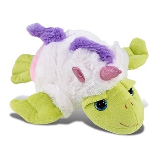 DolliBu Rainbow Green Sea Turtle with Unicorn Plush Stuffed Animal Toy ...