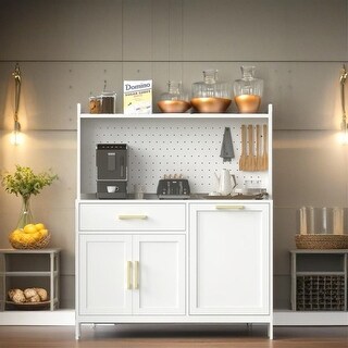 Metal Kitchen Storage Cabinet with Drawer and Adjustable Shelf - N/A ...