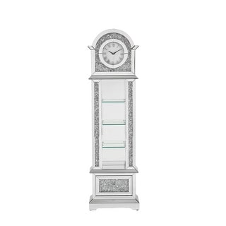 ACME Noralie Glass Drawer Grandfather Clock for Living Room, Modern ...