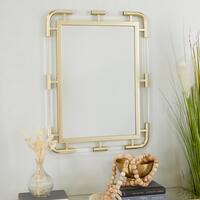CosmoLiving by Cosmopolitan Gold Metal Wall Mirror with Beaded ...