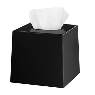 DWËLLZA HOME Square Black Plastic Tissue Box Cover - Bed Bath & Beyond ...