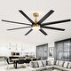 65"/72" Morden LED Ceiling Fan with Light and Remote(8-Blade) - Bed ...