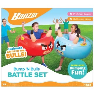 Banzai: Bump 'N Bull Battle Set - Red & Blue, 2 Inflatable Body Bumper ...