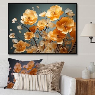 Designart "Buttercups Collage Of Nature I" Buttercups Framed Canvas ...