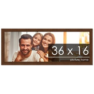 36x16 Traditional Walnut Complete Wood Panoramic Frame with UV Acrylic ...