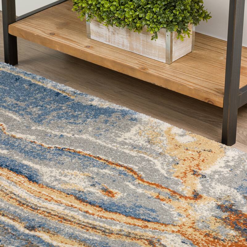 Addison Barkley Modern Blue Geo Rug - On Sale - Overstock - 33928231