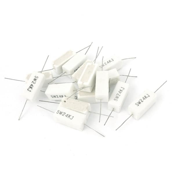15 Pcs Wirewound Radial Lead Cement Type Resistor 5% 5W 24K Ohm - Bed ...