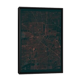 iCanvas "Houston Infrared Urban Blueprint Map" by Hubert Roguski Framed ...
