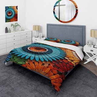 Designart "Jeweled Grotto Geode tiles" Stone Geode Bedding Cover Set ...