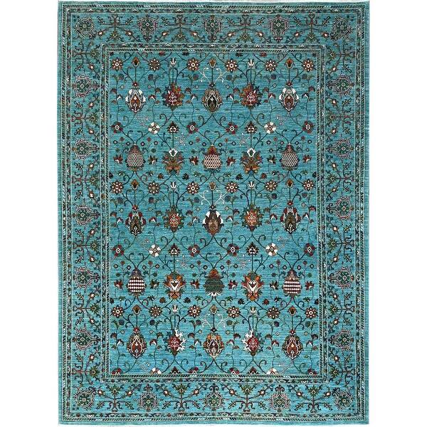 Shahbanu Rugs Latigo Bay Blue Afghan Sultani Pomegranate Design All ...