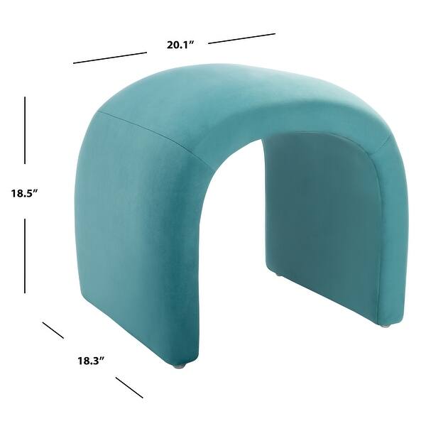 SAFAVIEH Kibo Curved Waterfall Velvet Ottoman. - Bed Bath & Beyond ...