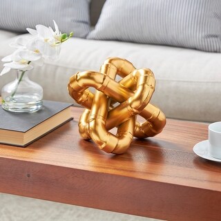 CosmoLiving by Cosmopolitan Gold Metal Chain Link Jack Geometric ...