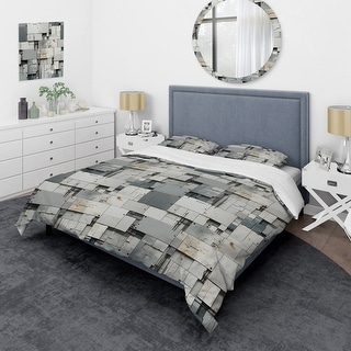 Designart "Industrial Harmony I" Modern Bed Cover Set With 2 Shams ...