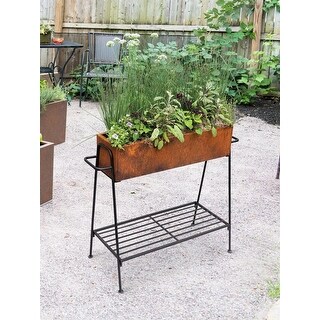 Corten Steel Planter Box & Stand | Sturdy Rectangular Metal Trough ...