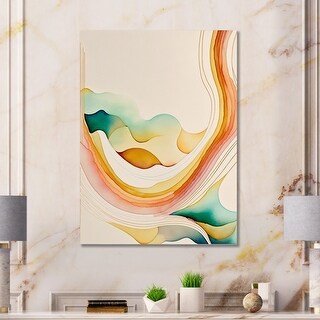 Designart 'Multi-Color Abstract Waves IV' Modern Waves Metal Wall Art ...