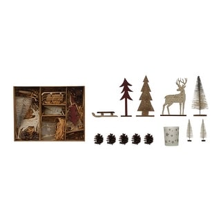 Candle Kit with Trees, Tealight, Pinecones and Figures, Boxed Set of 13 ...