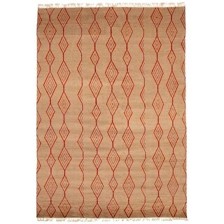 ECARPETGALLERY Hand-knotted Pak Finest Marrakesh Tan Wool Rug - 8'10 x ...