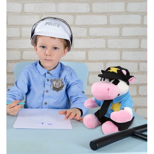 DolliBu Cow Police Officer Plush Toy with Cute Cop Uniform and Cap - 6 ...