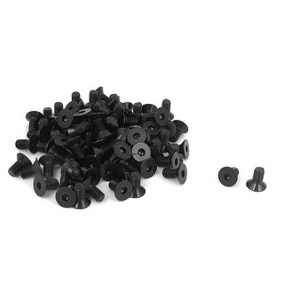 M3 x 6mm Metric Hex Socket Countersunk Flat Head Screw Bolts Black ...
