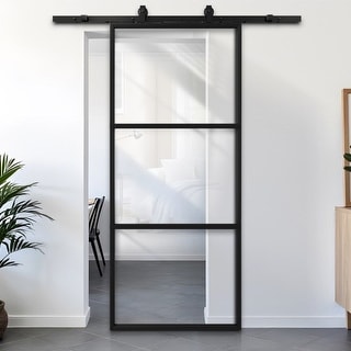 Clear Glass Barn Door with 5FT Hardware Kit - Bed Bath & Beyond - 42604492