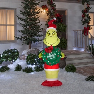 Airblown Inflatable Grinch with Wreath - Bed Bath & Beyond - 35460044