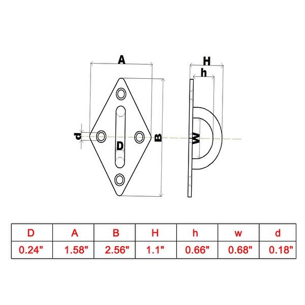 304 Stainless Steel 6mm Thick Ring Sail Shade Diamond Pad Eye Boat ...