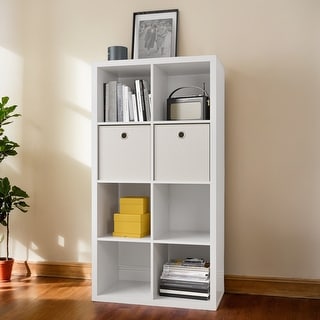 8-Cube Organizer Storage with Open Back Shelves, 2x4 Cube Bookcase for ...