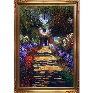Claude Monet 'Garden Path at Giverny' Hand Painted Oil Reproduction ...