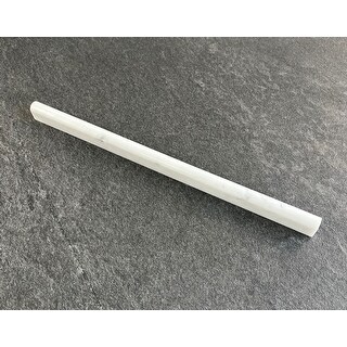 12'' L x 0.5'' W Marble Round Tile Trim - White Carrara - 1 Case (18 ...