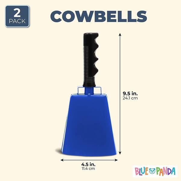 Cowbells with Handles, Blue Noise Makers Set (9.5 Inches, 2-Pack) - Bed ...